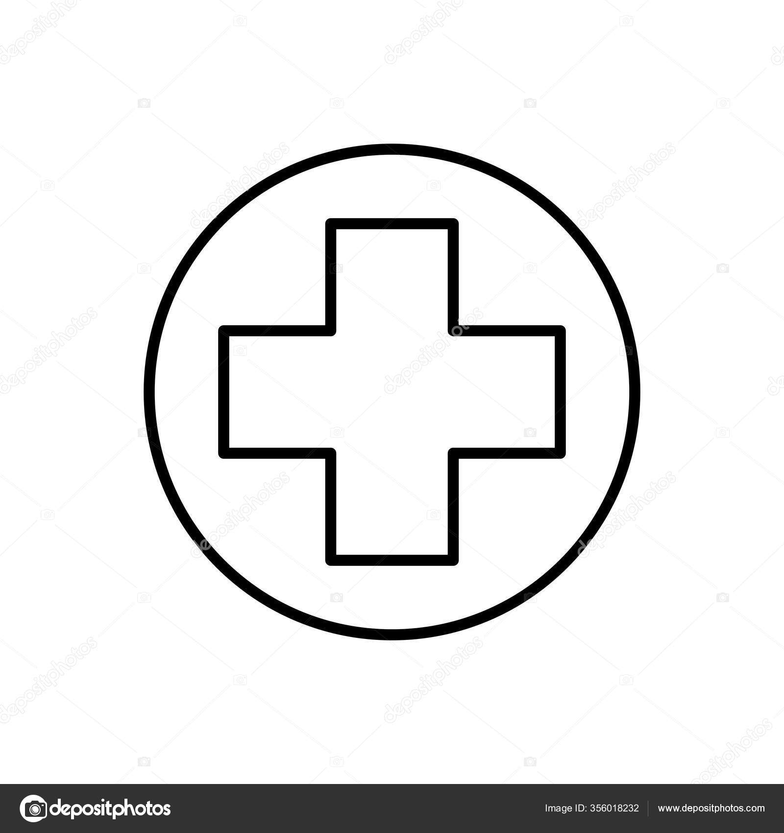 Cross inside circle line style icon vector design Stock Vector Image by ...