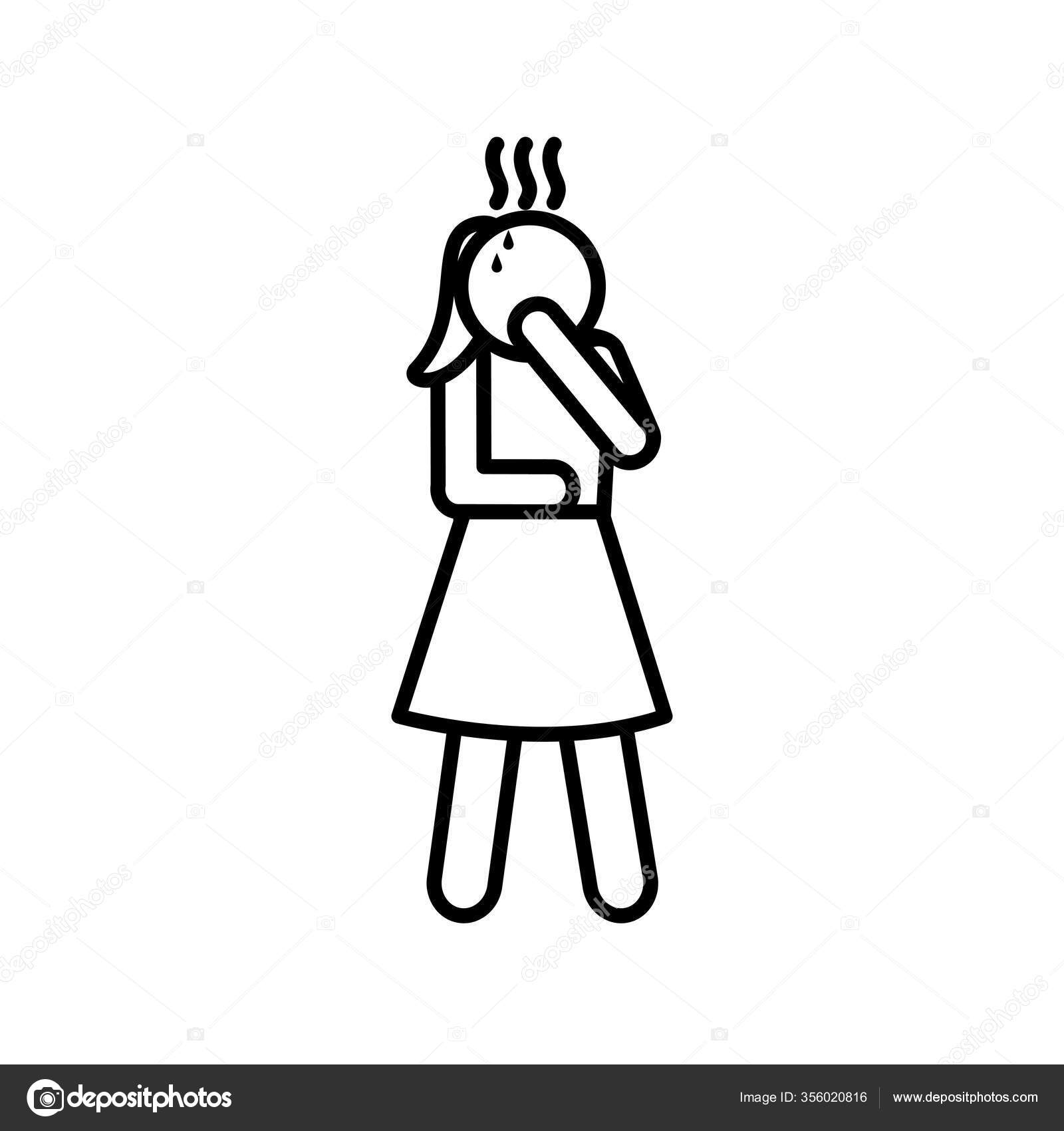 Female avatar with fever line style icon vector design Stock Vector ...