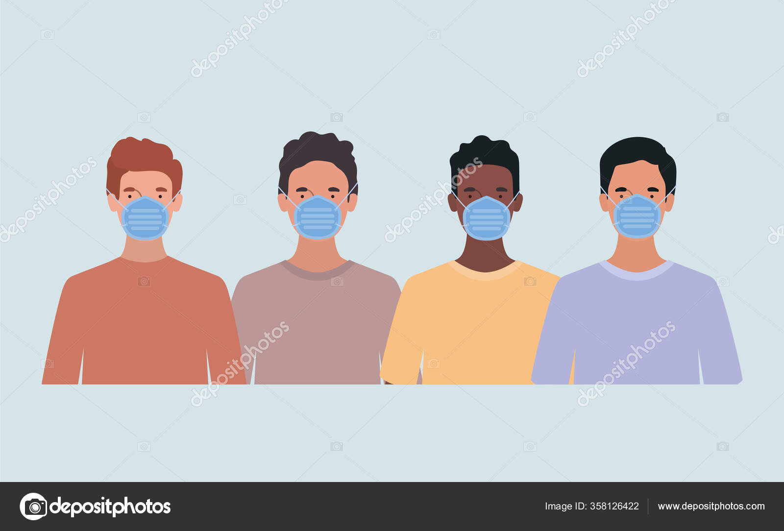 Avatar men with masks vector design Stock Vector by ©grgroupstock 358126422