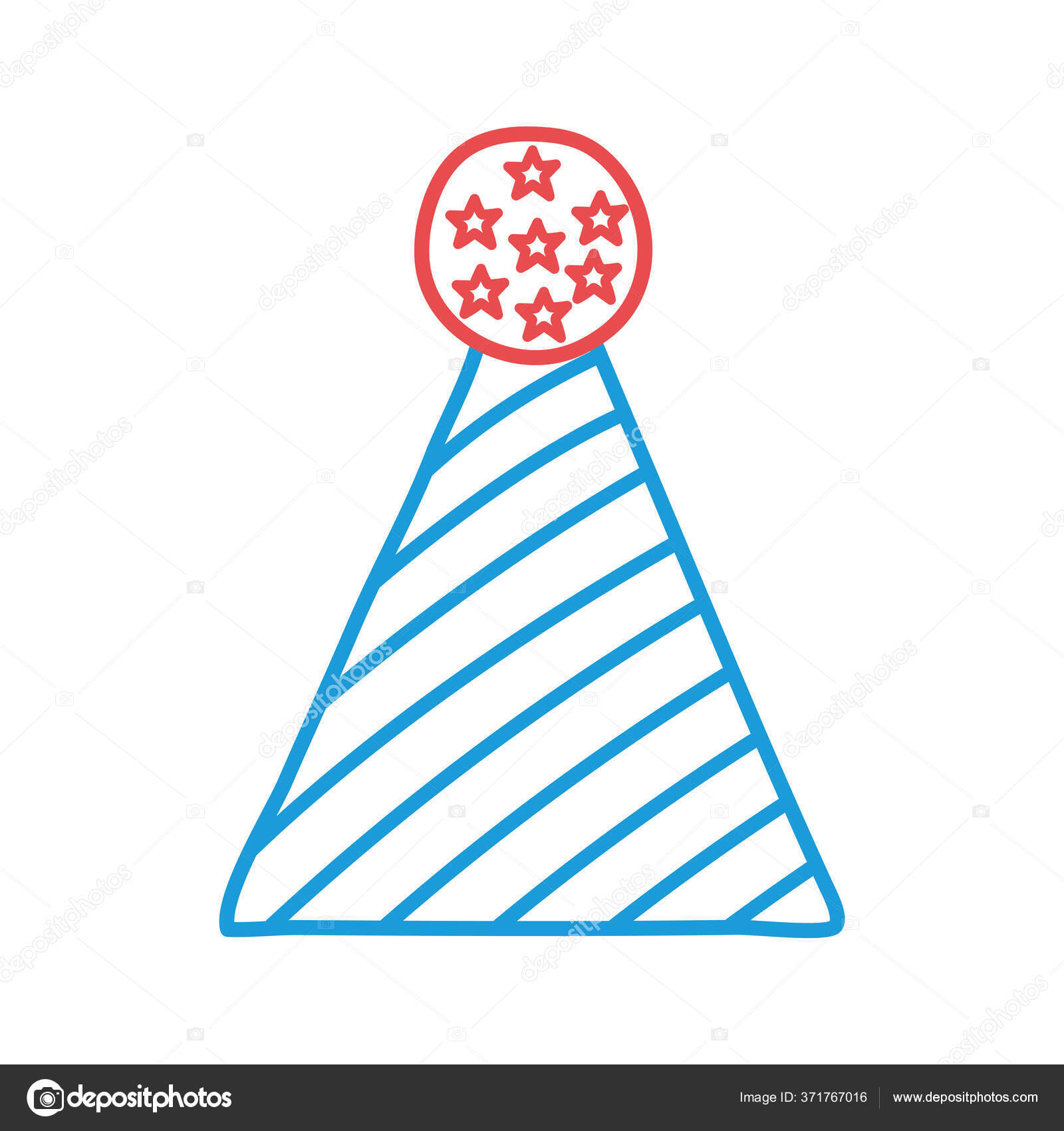 Party hat line and fill style icon vector design — Stock Vector ...