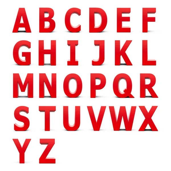 Red 3d letters alphabet, lettering. Design of red abc for typography ...