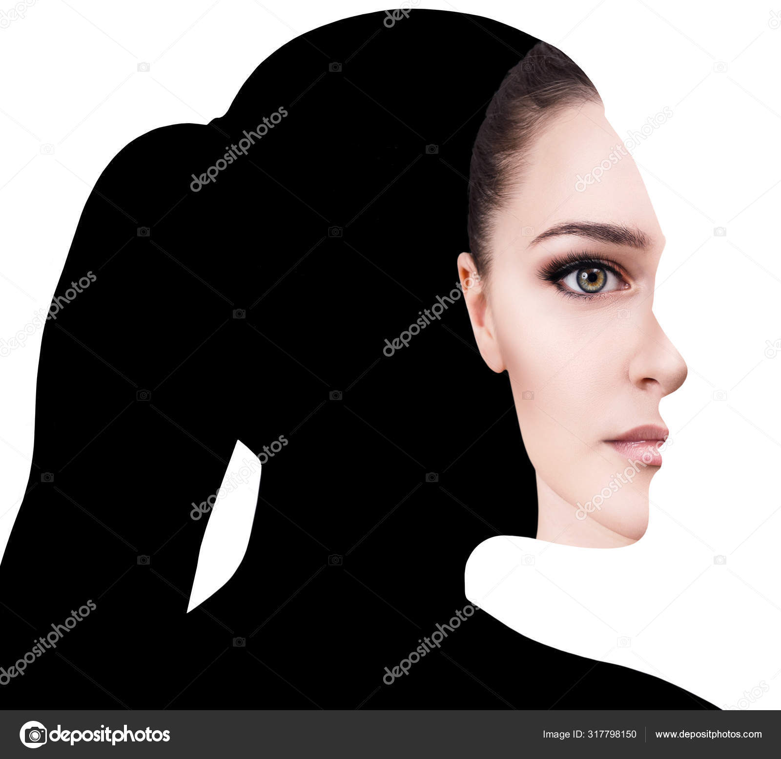 Female Face Profile Front