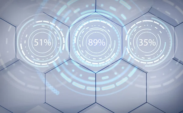 Futuristic loading circle rings. Display of waiting time load. 3d ...