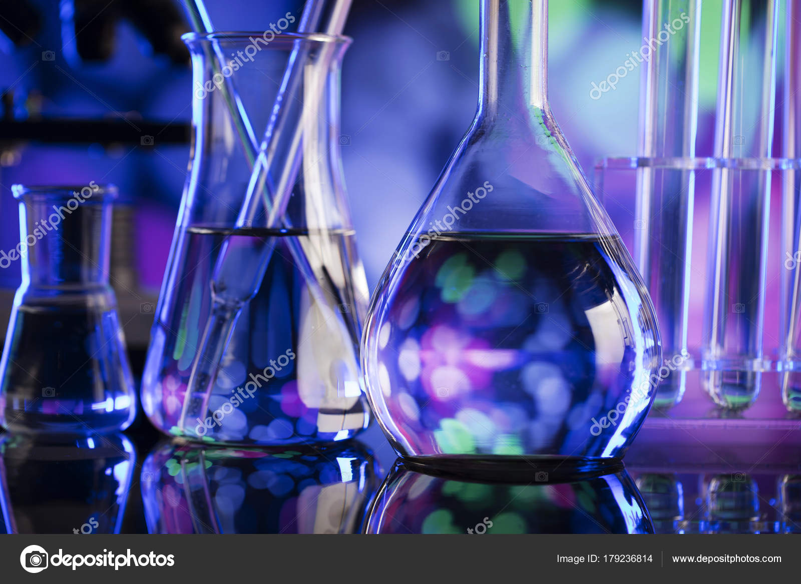 Science Experiment Concept Background Laboratory Beakers Microscope ...
