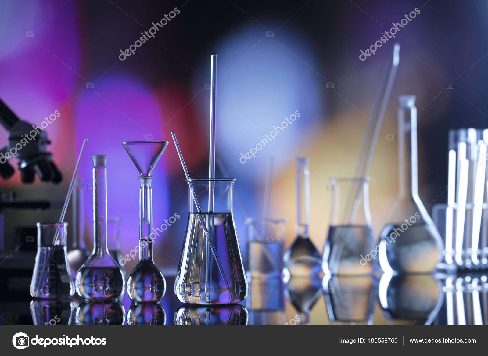 Science Concept Background Laboratory Glassware Composition Stock Photo ...