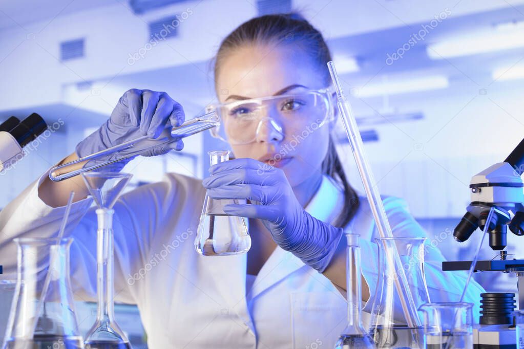 Interior del laboratorio. Concepto de investigación científica ...