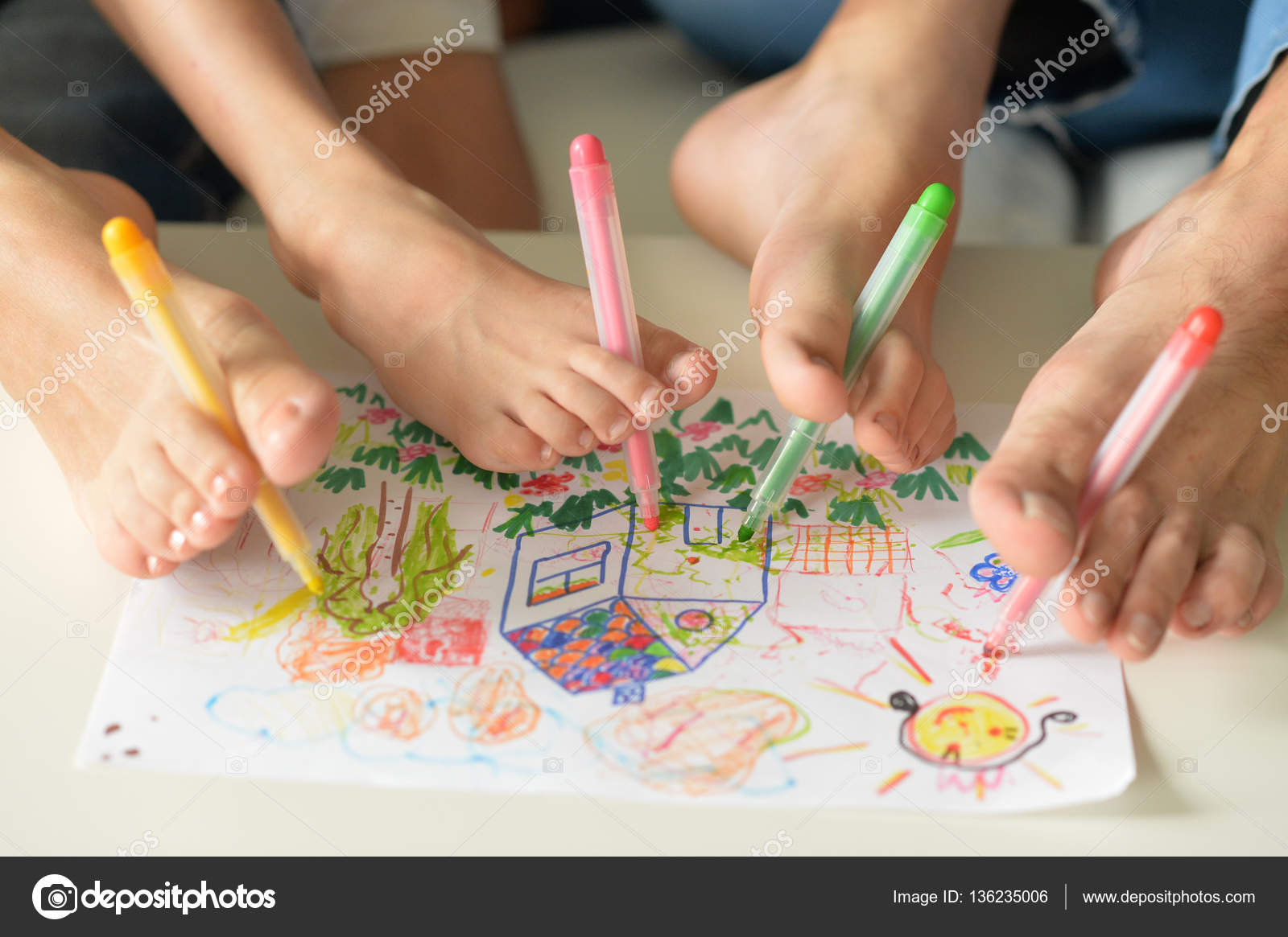 Funny drawing by feet Stock Photo by ©aletia 136235006