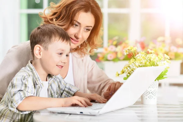 Mother son computer Stock Photos, Royalty Free Mother son computer ...