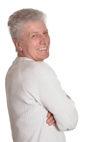 Portrait Senior Man Isolated White Background — Stock Photo © aletia ...