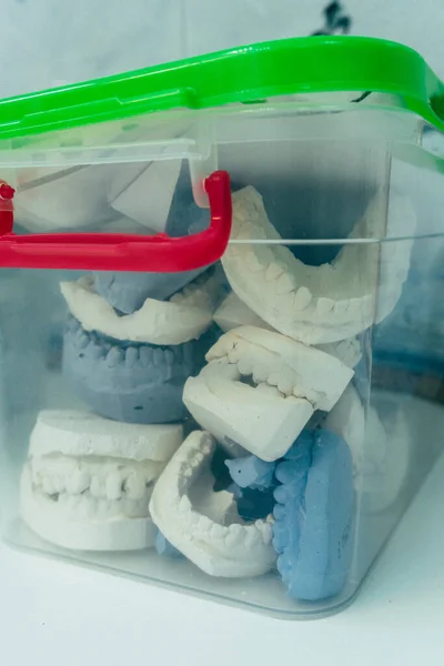 Set Sample Individual Plaster Jaws Close Dental Dentistry Process ...