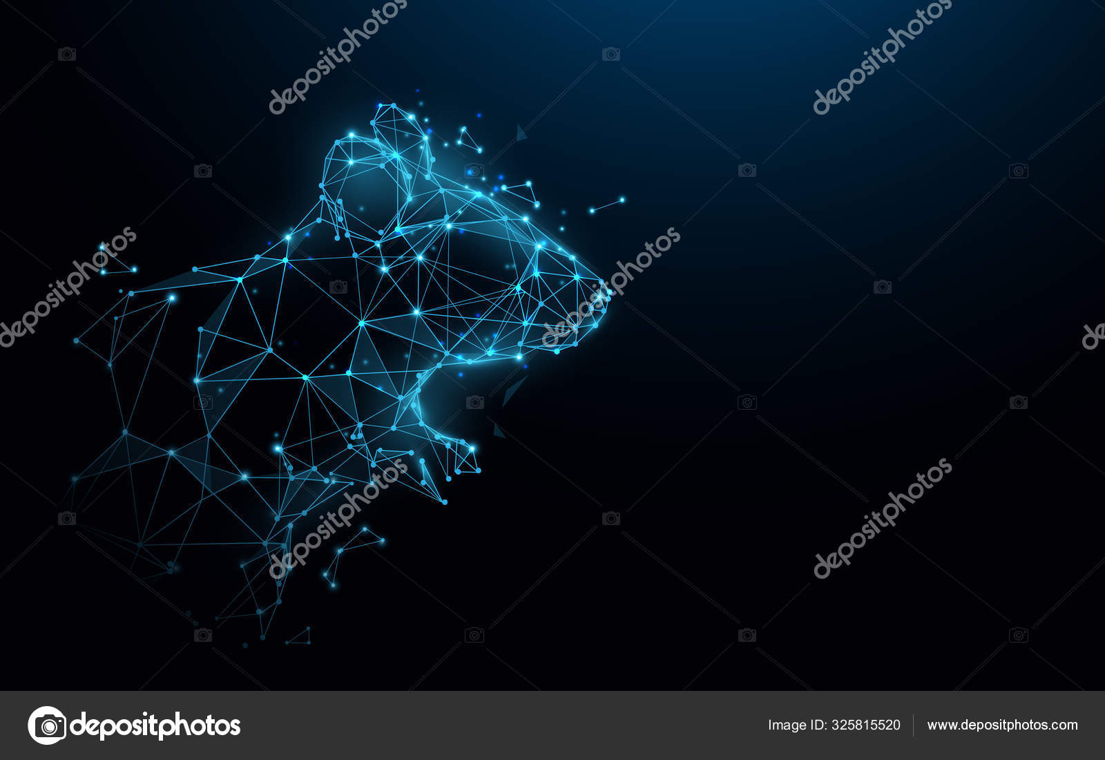 Rat form lines, triangles and particle style design. Illustration ...