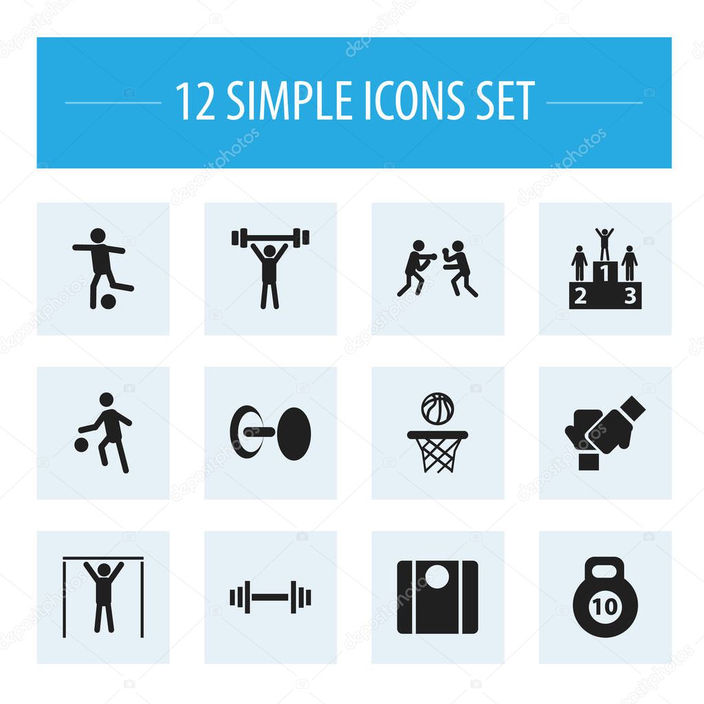 Conjunto de 12 iconos de ejercicio editables. Incluye símbolos como ...