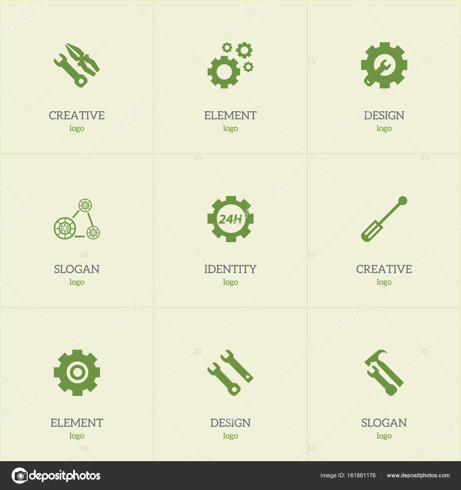 Set Of 9 Editable Service Icons. Includes Symbols Such As Service ...