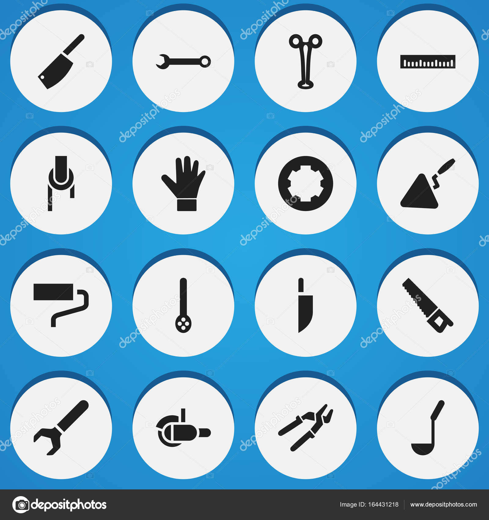 Set Of 16 Editable Instrument Icons. Includes Symbols Such As Skimmer ...