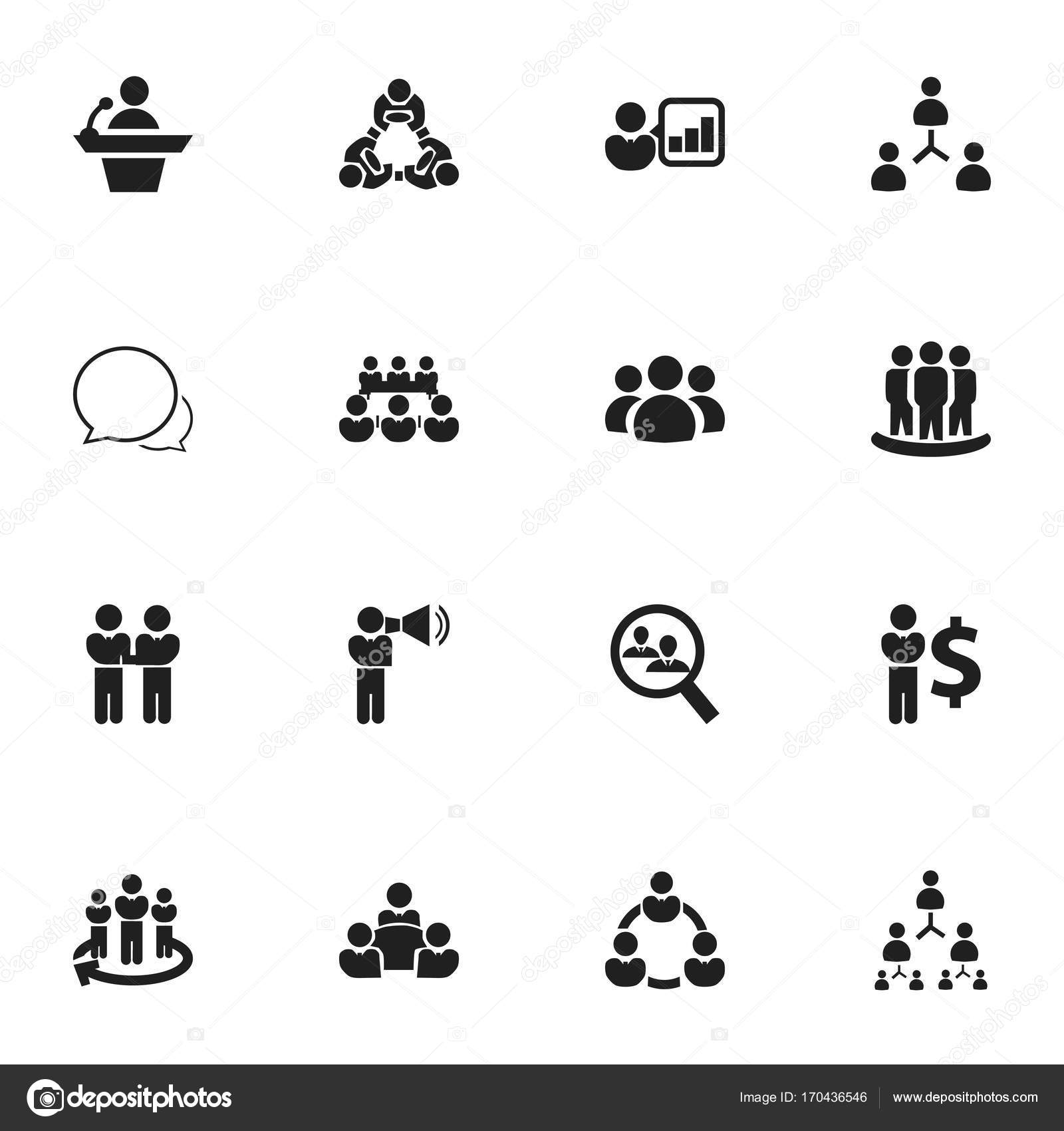 Set Of 16 Editable Community Icons. Includes Symbols Such As Command ...