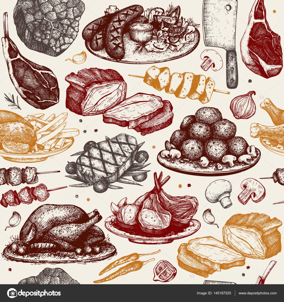 Hand drawn meat illustration Stock Vector Image by ©geraria #145187525