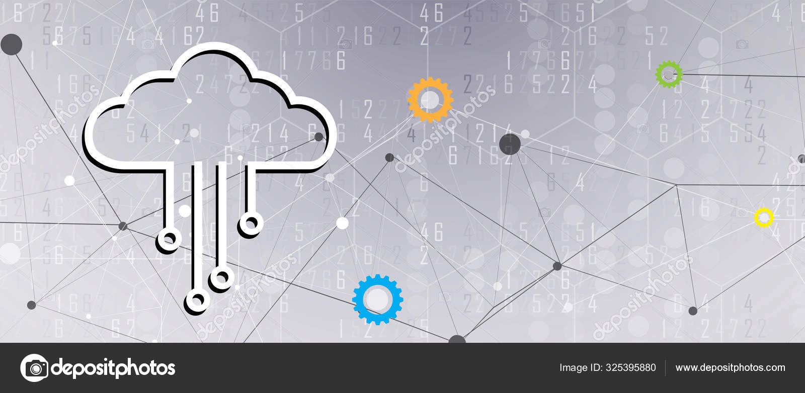Cloud technology. Integrated digital web concept background Stock ...