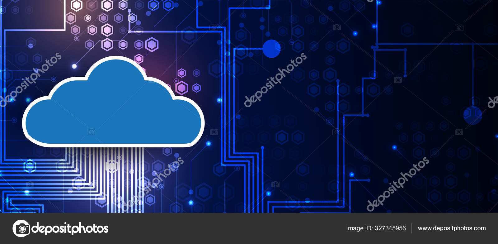 Cloud technology. Integrated digital web concept background Stock ...