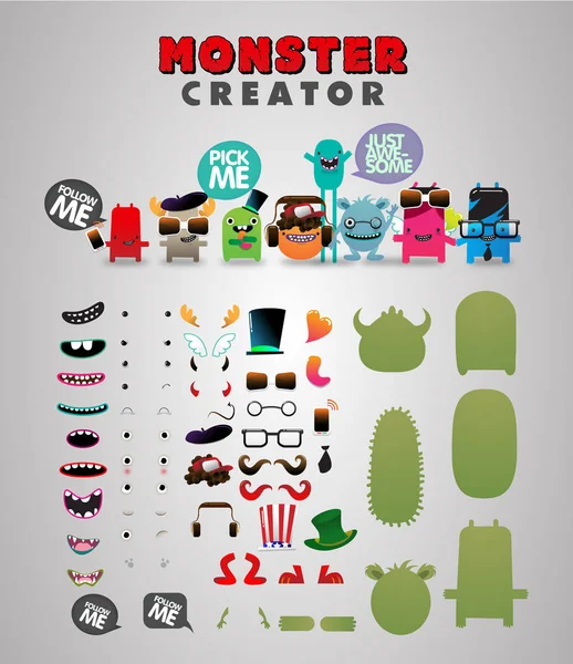Monster creation kit Vector Art Stock Images | Depositphotos