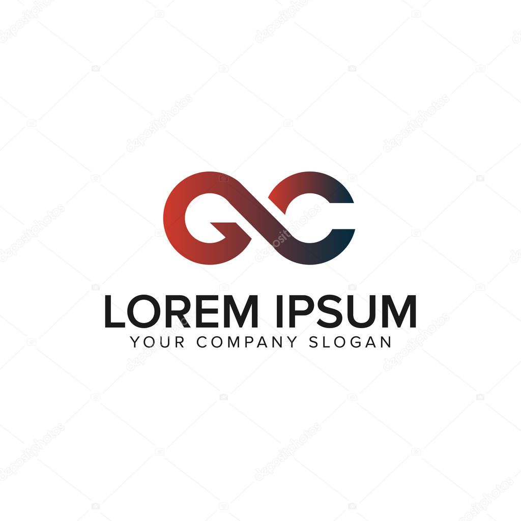 letra GC logo design concept template 2025