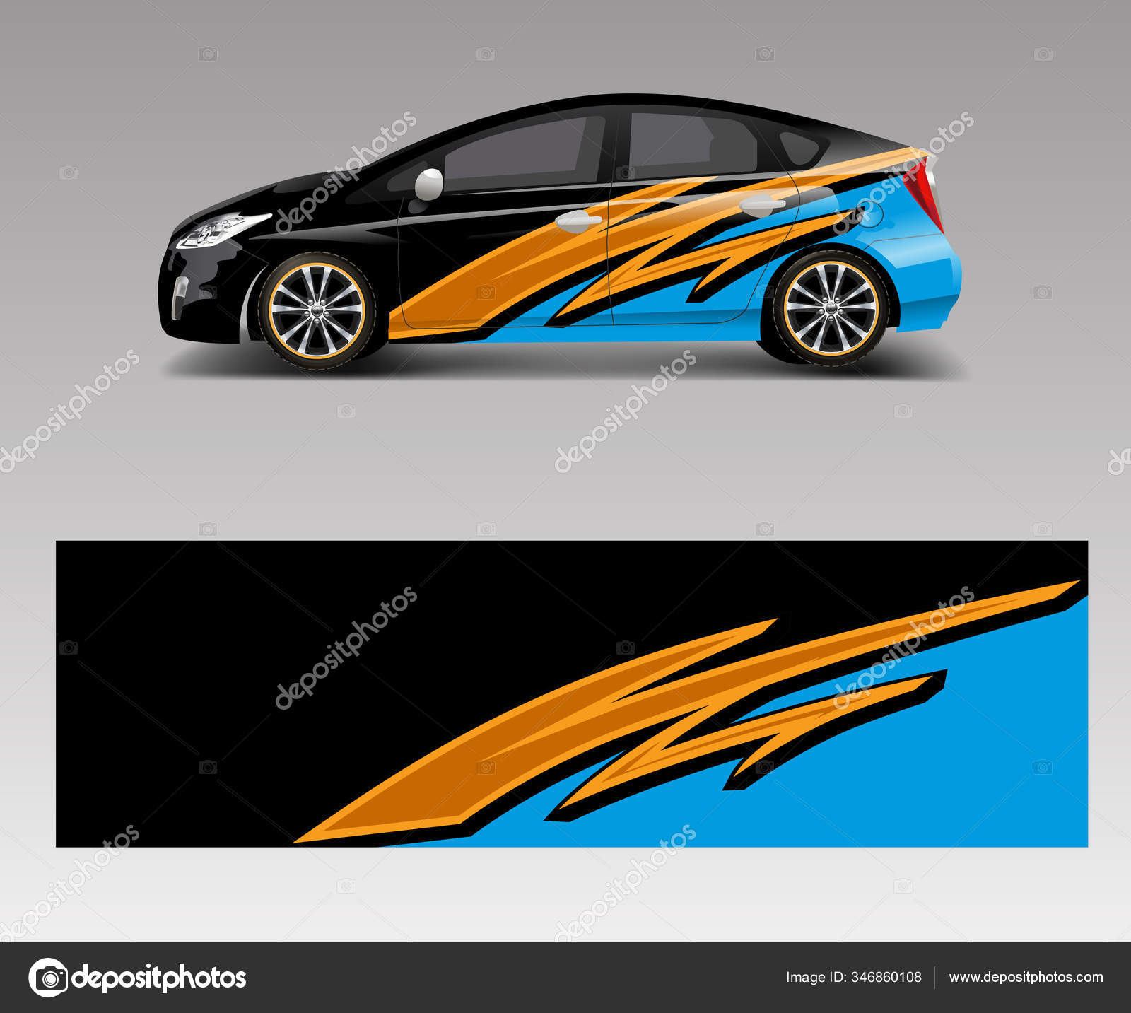 Car Decal Vector Graphic Abstract Racing Designs Vehicle Sticker Vinyl ...