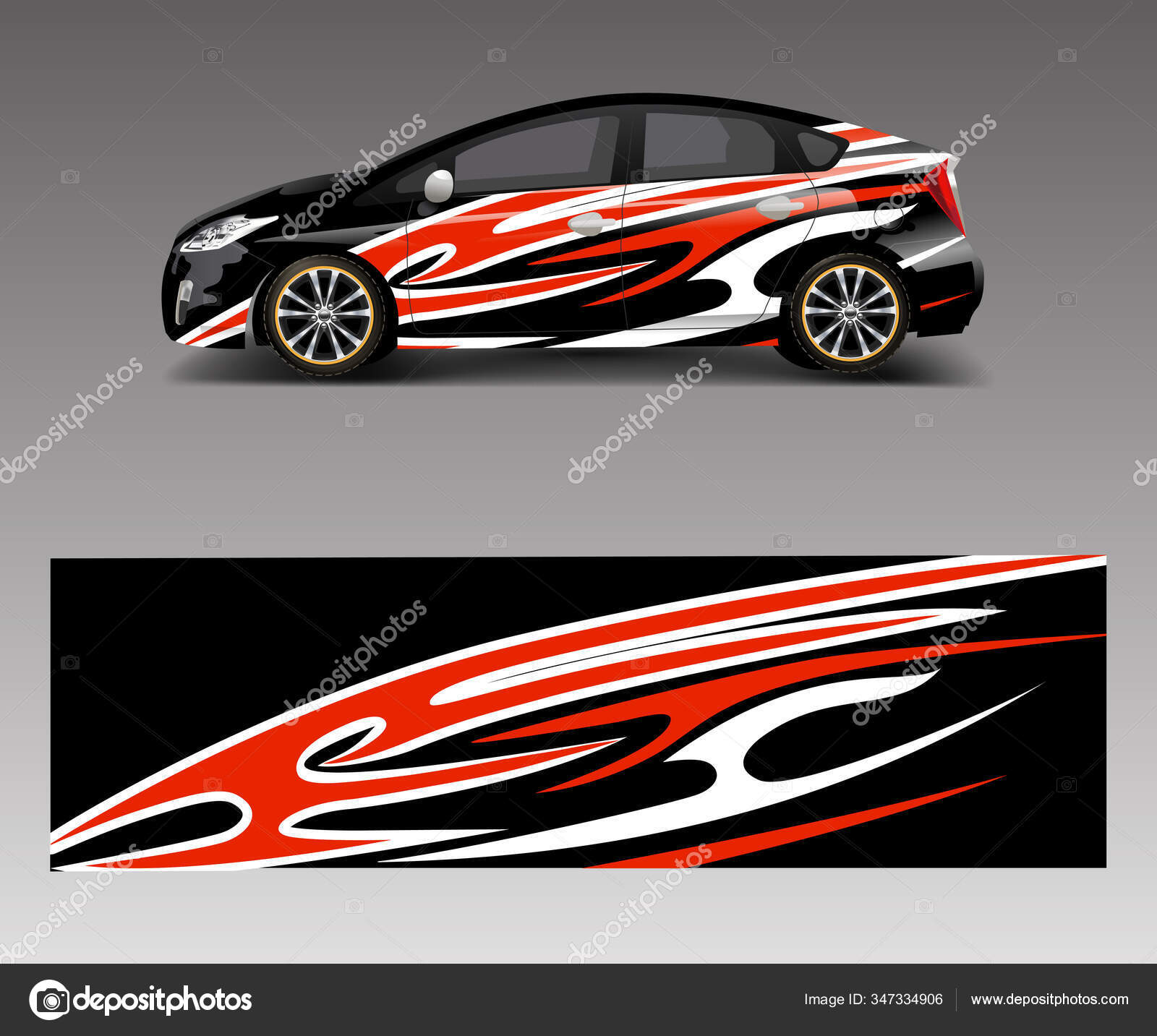 Car Decal Vector Graphic Abstract Racing Designs Vehicle Sticker Vinyl ...