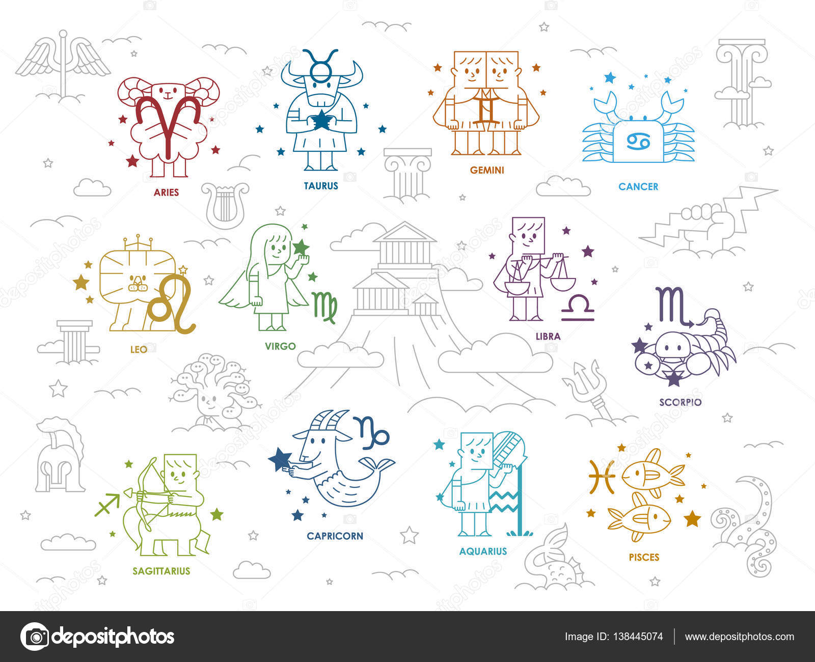 Different zodiac symbols — Stock Photo © min6939 #138445074