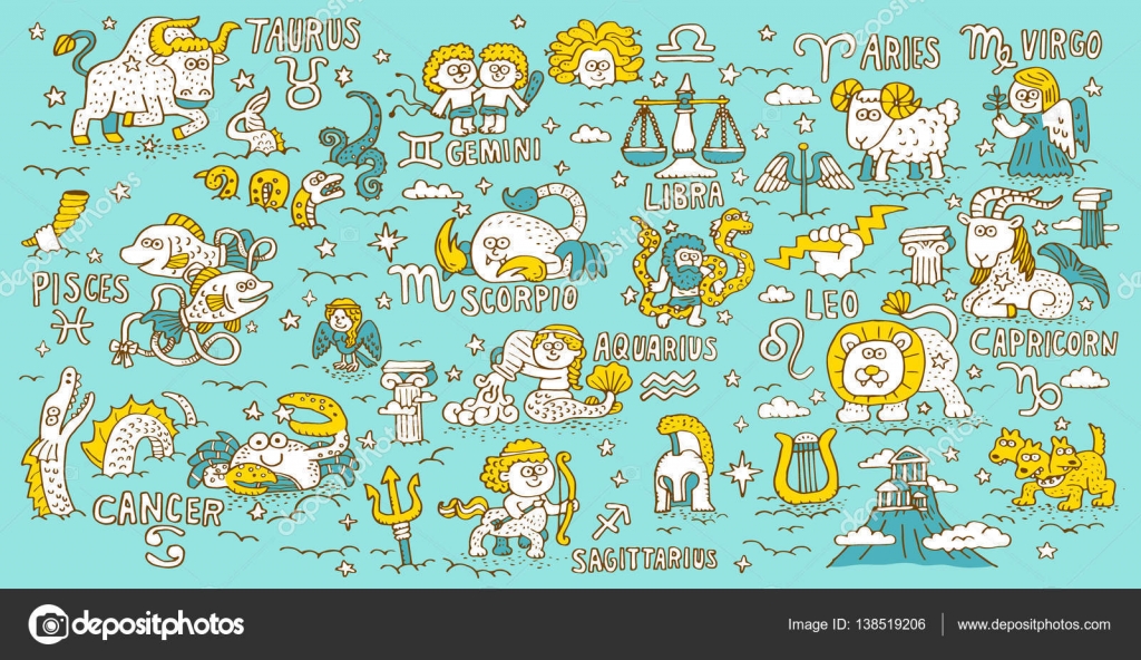 Different zodiac symbols Stock Vector Image by ©min6939 #138519206