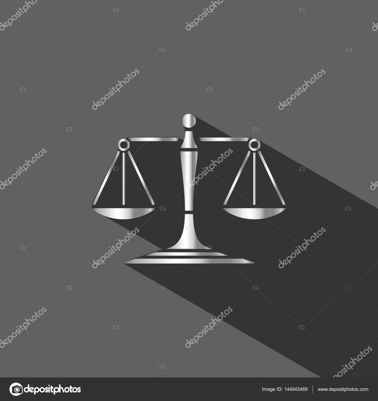 Icono de balanzas de plata de justicia Vector de stock #144943469 de ...