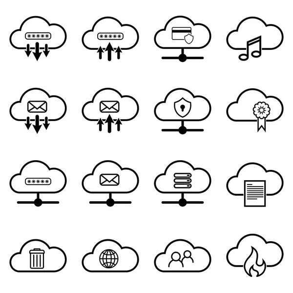 Set with cloud icons Stock Vector by ©defmorph1 145900443