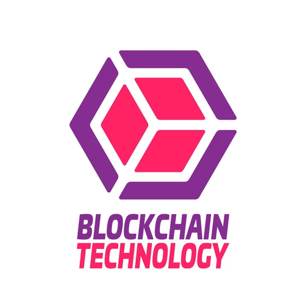 Blockchain Cryptocurrency Logo. Modern computer network technology sign ...