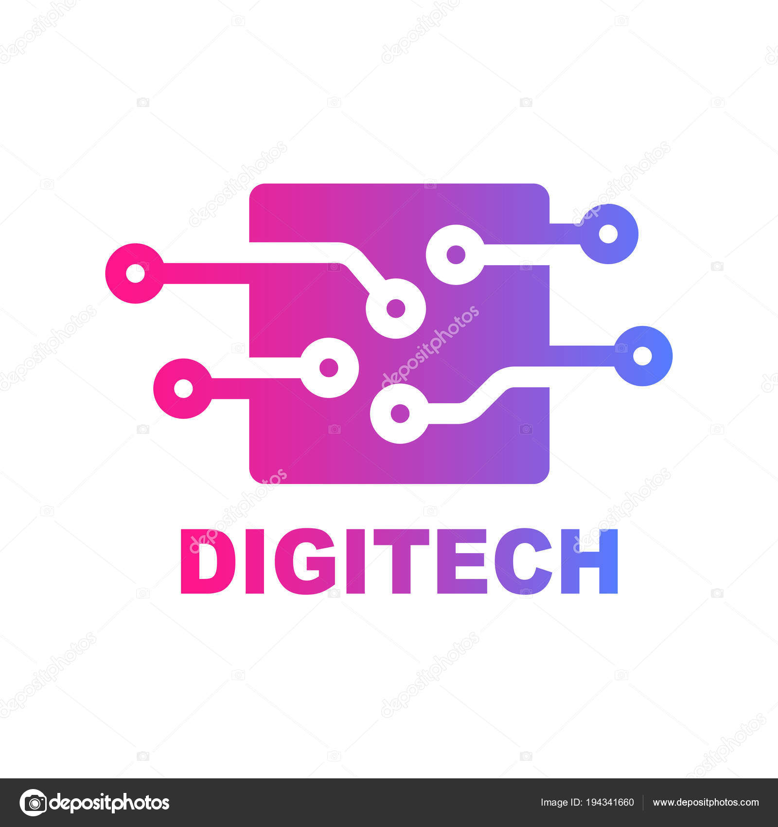 Digital Technology Logo. Template Design Vector, Emblem, Design Concept ...
