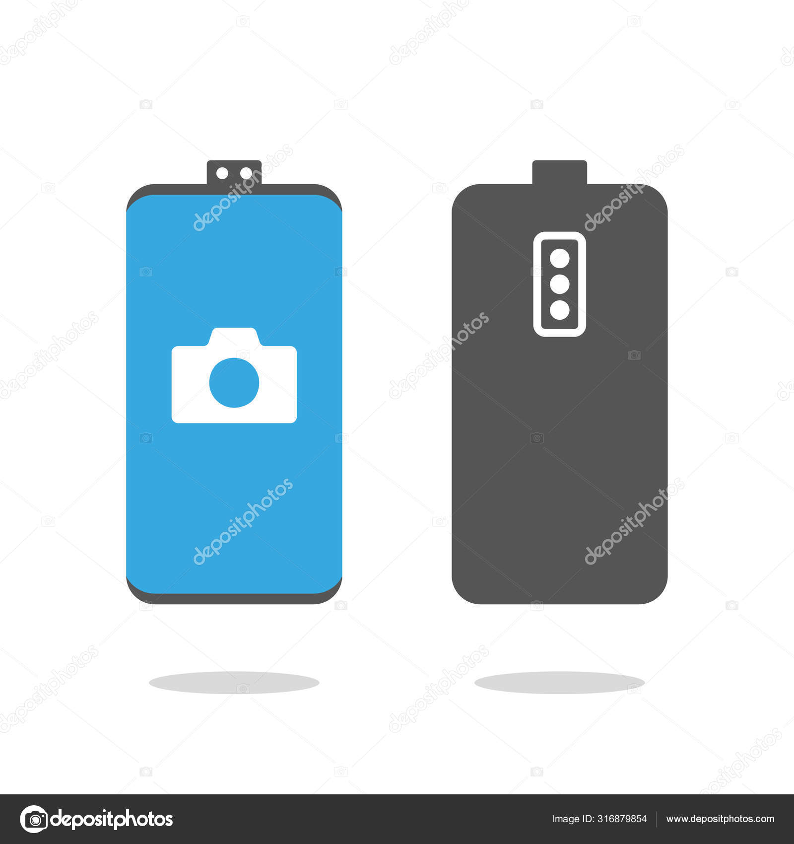 Camera screen phone mobile interface app. Smartphone photo viewfinder ...