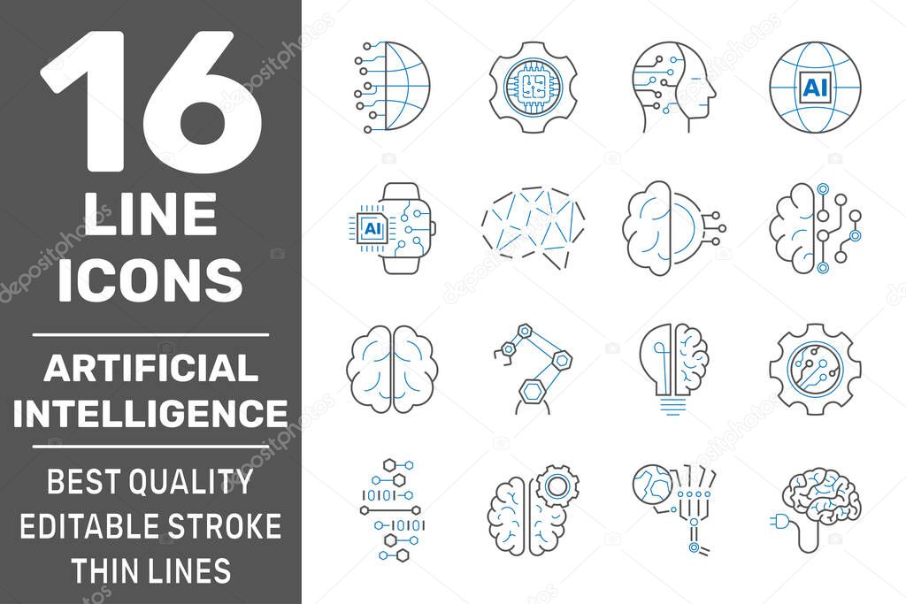 Iot, industria 4.0, iconos de concepto de tecnología de inteligencia ...
