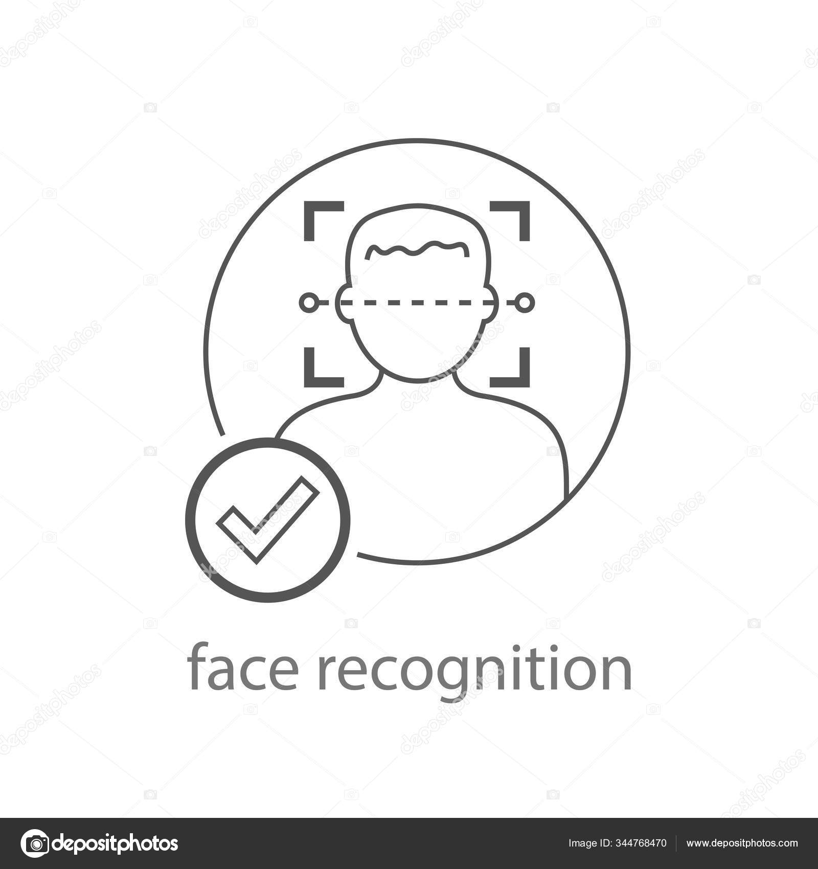 Icono de reconocimiento facial vector. Ilustración de identificación ...