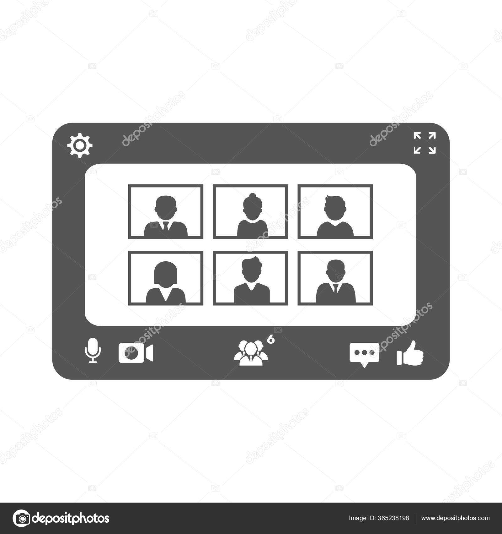 Zoom meeting icon. Video conference icon. Vector illustration in flat ...