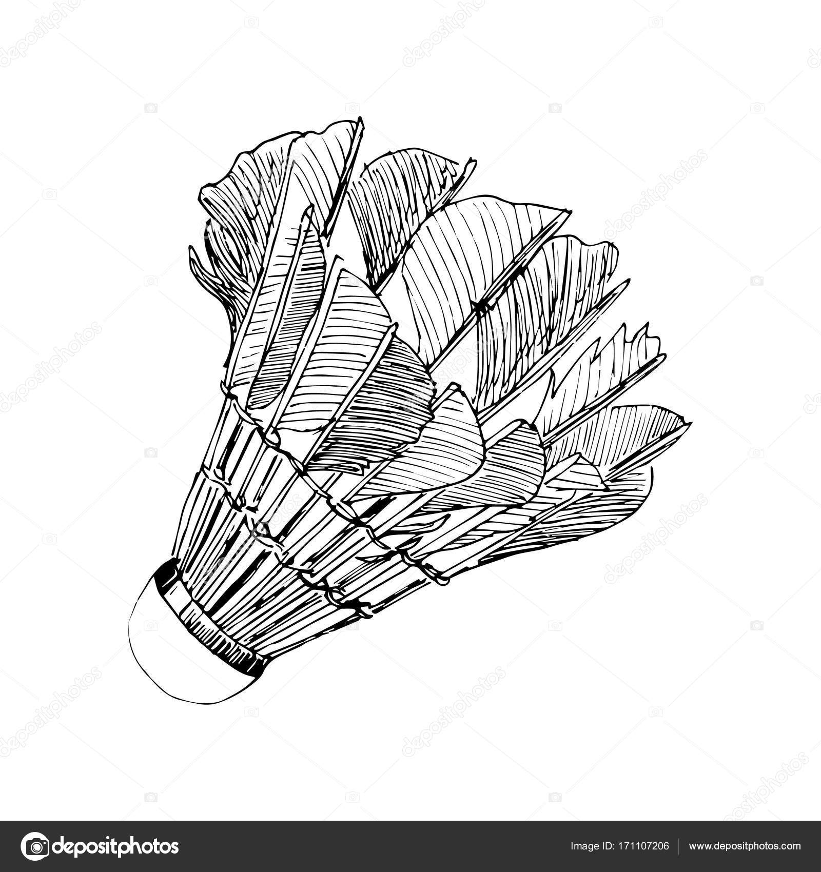 Badminton Birdie Drawing
