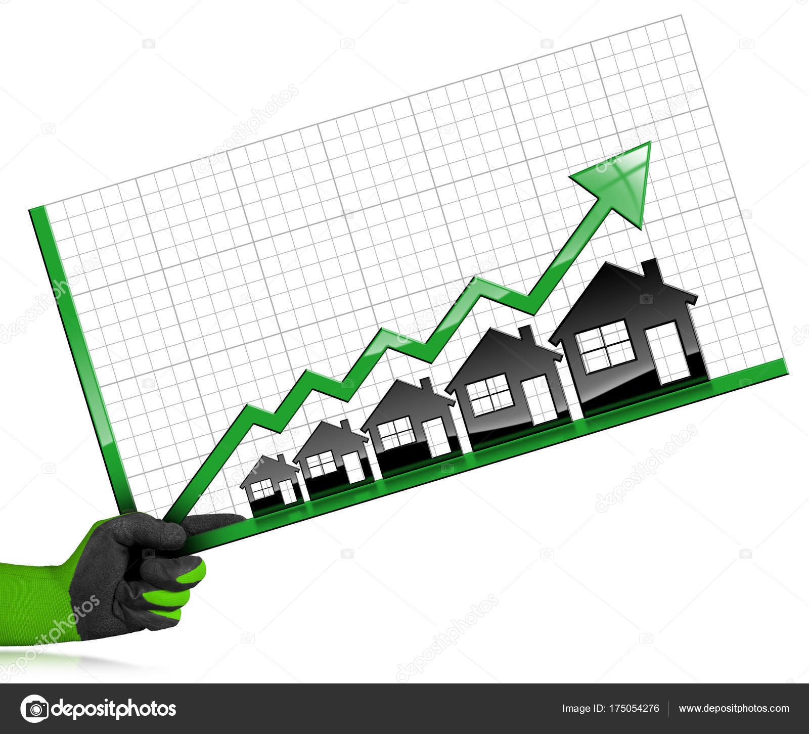 Growing Real Estate Sales - Graph with Houses Stock Photo by ©catalby ...