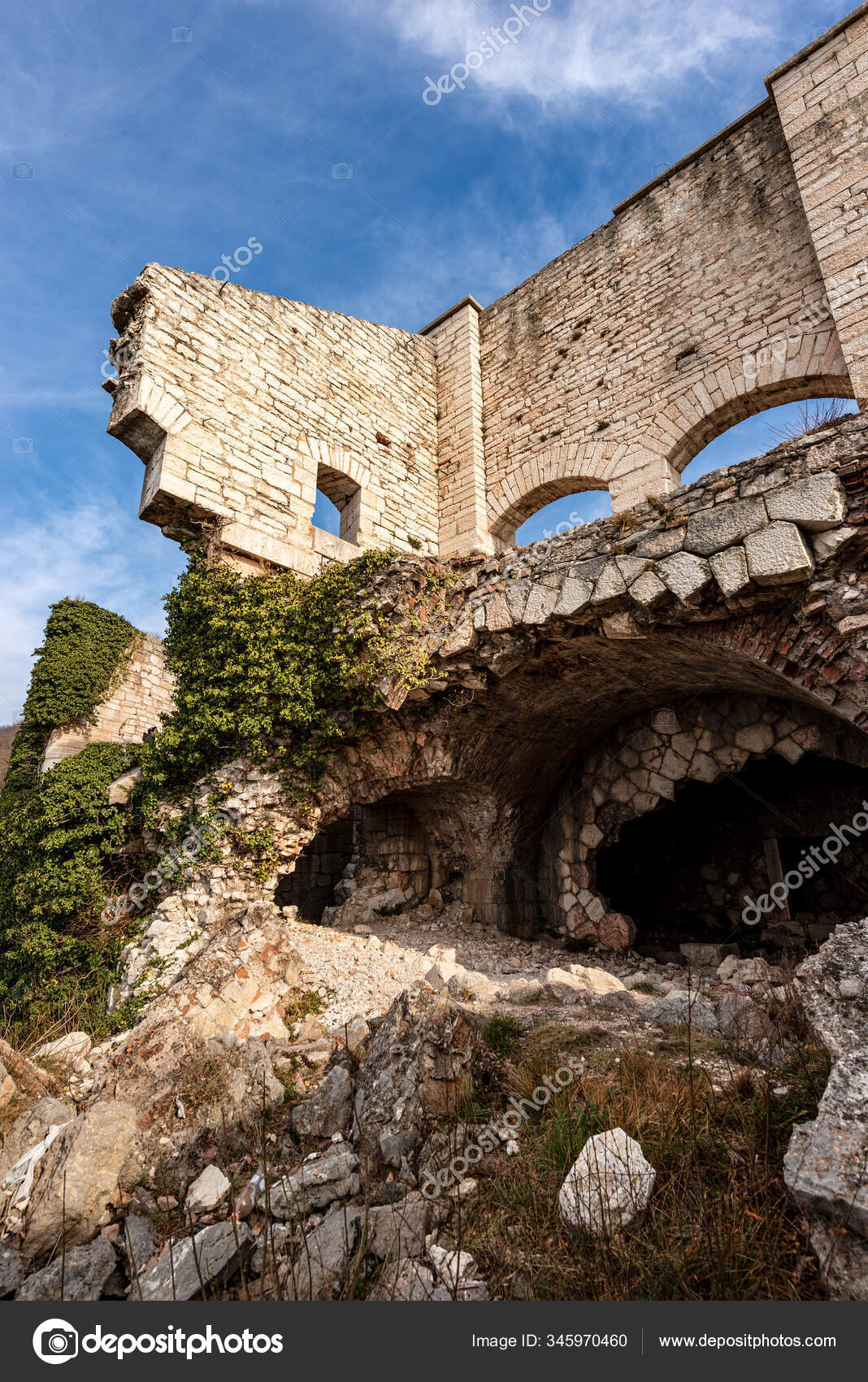Old Ruins Fort Mollinary Forte Monte Austrian Empire 1849 1852 — Stock ...