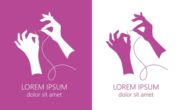 Graphic hands thread needle Stock Vector Image by ©azatvaleev #173788544