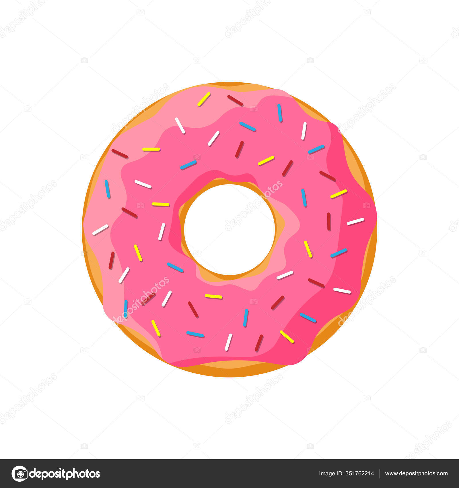 Cartoon Colorful Tasty Donut Isolated White Background Glazed Doughnut Top Stock Vector Image by ...
