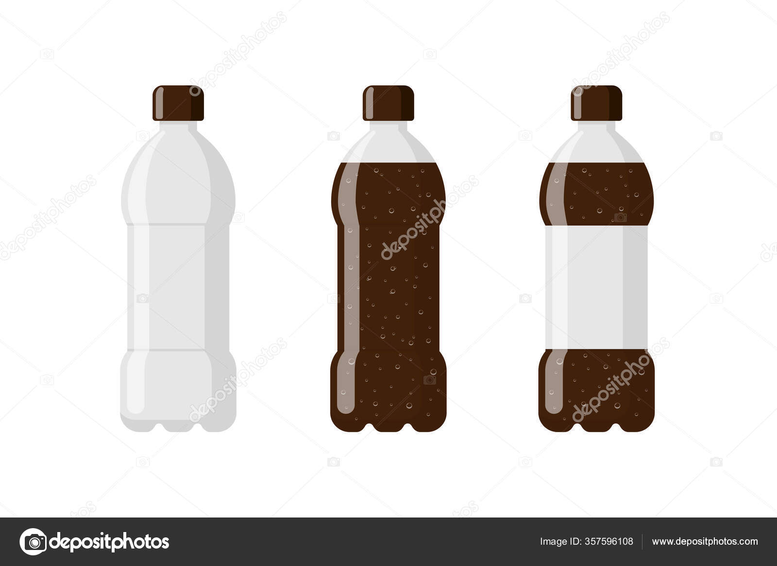 Empty Soda Bottles Without Labels