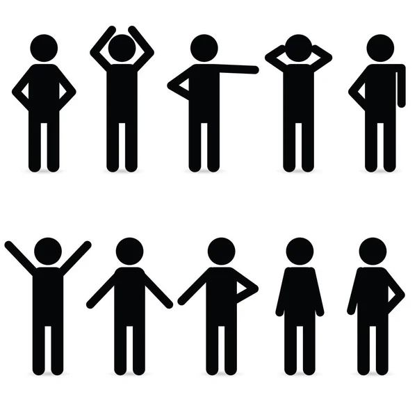 Stick figure gestures | Various Body Gestures Hand Signals Human Man ...