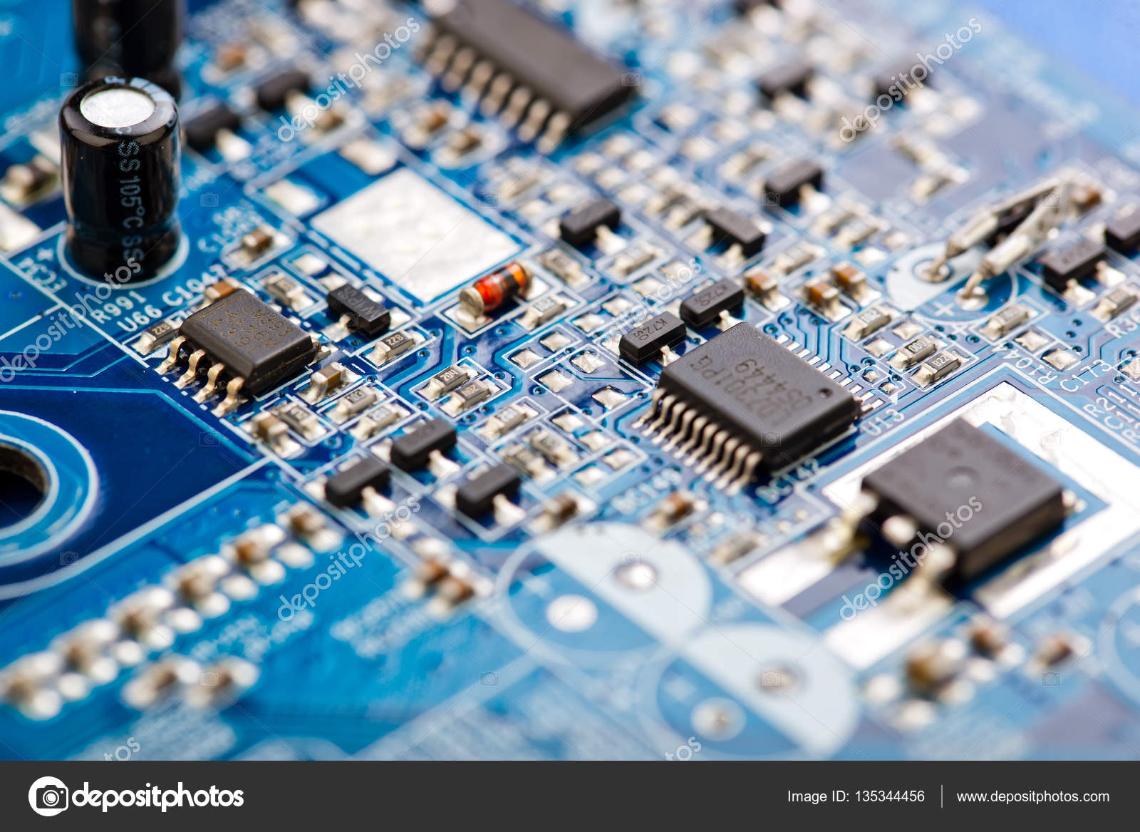 Computer motherboard closeup Stock Photo by ©Kar_photo.mail.ru 135344456