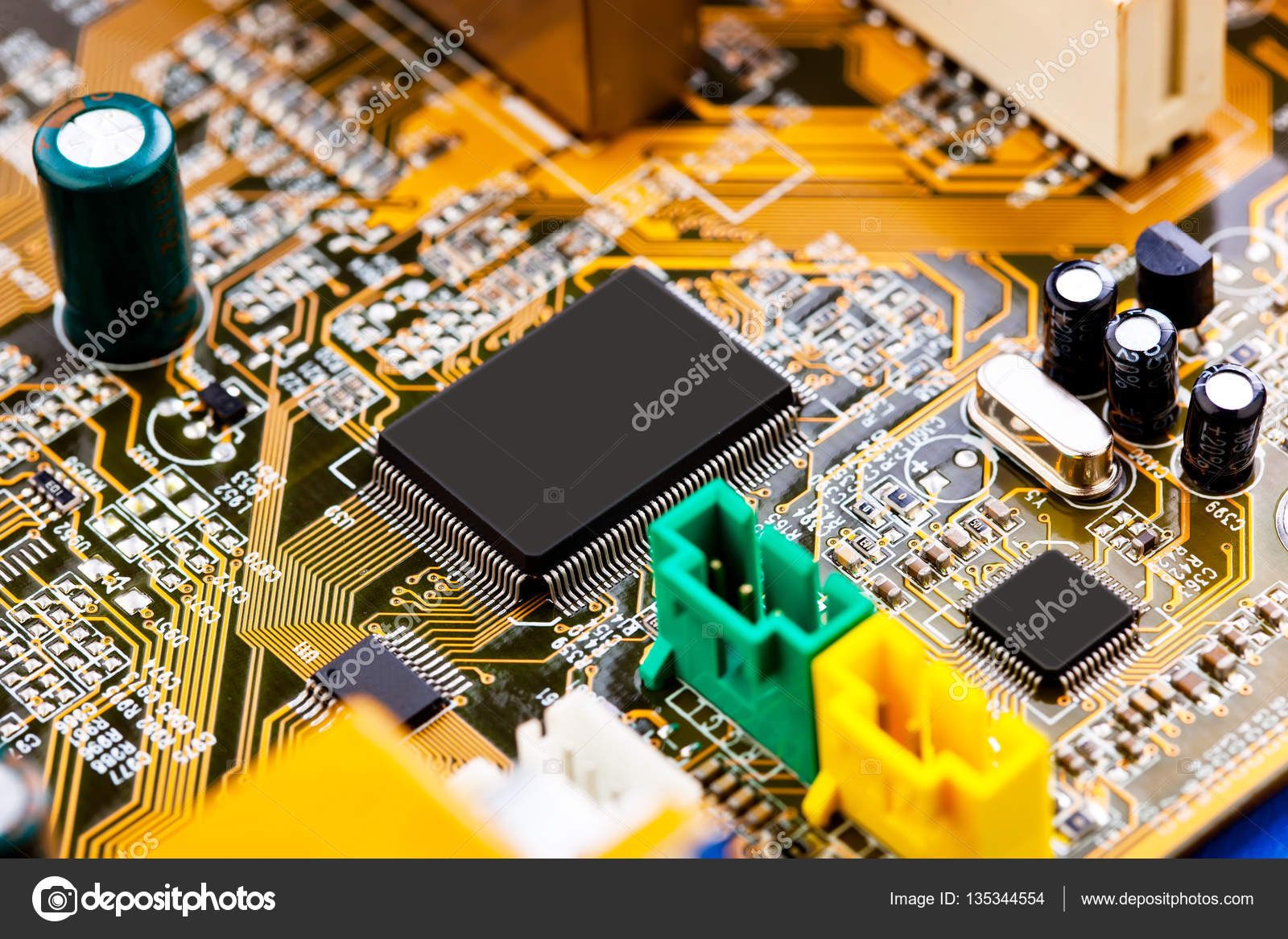 Computer motherboard closeup Stock Photo by ©Kar_photo.mail.ru 135344554