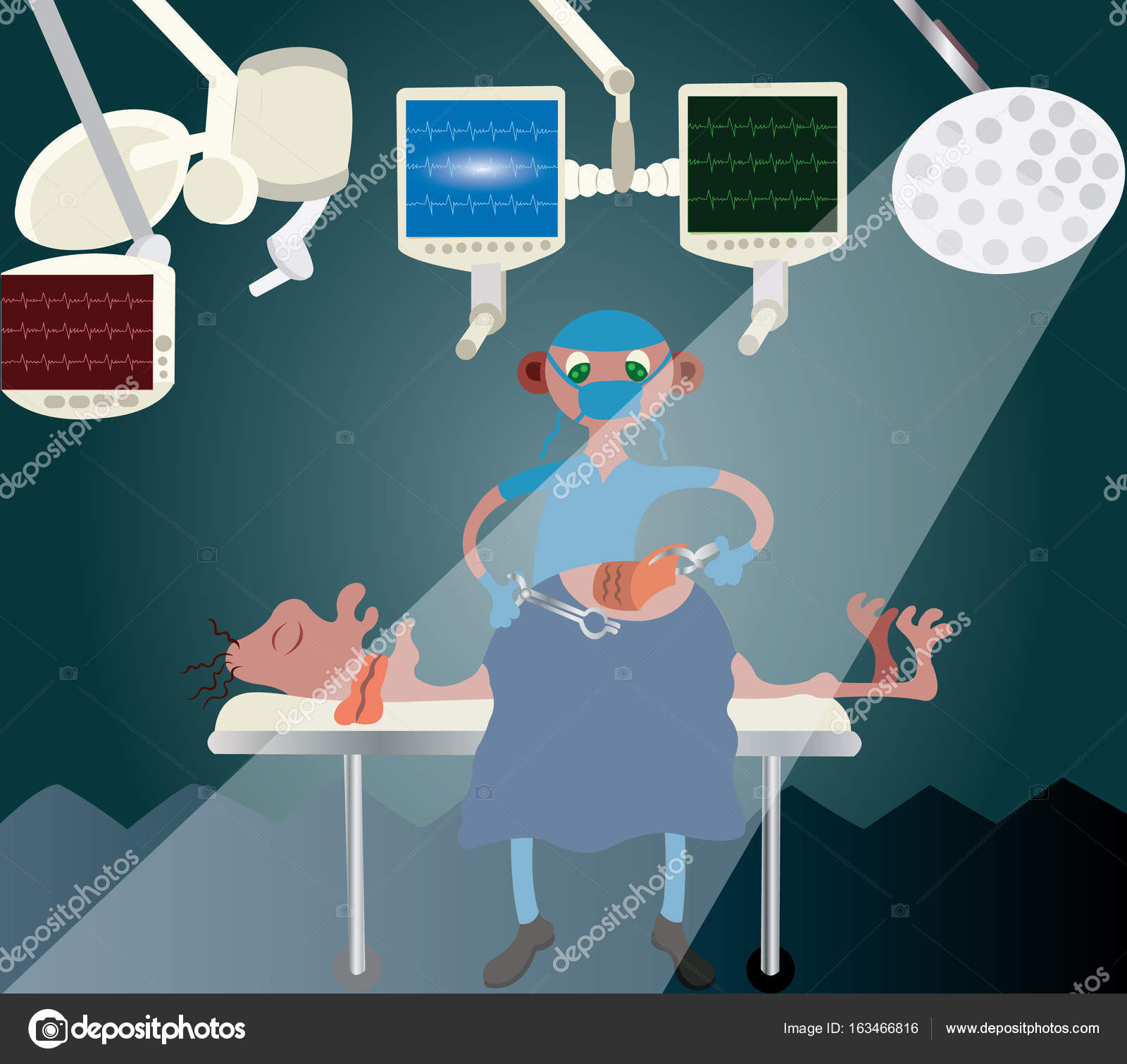 Surgeon at Work — Stock Vector © HenryNine #163466816