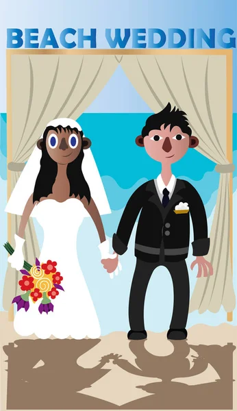 Beach wedding cartoon Stock Photos, Royalty Free Beach wedding cartoon ...
