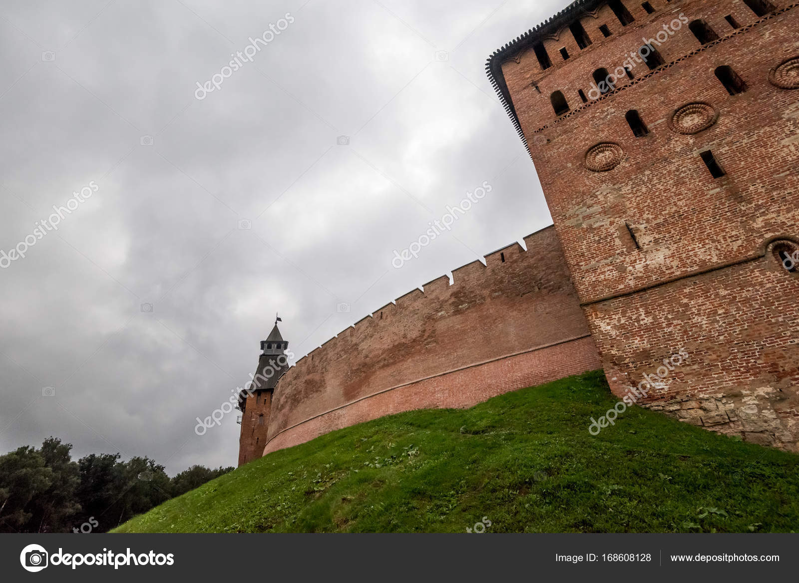 Beautiful brickwork of ancient defensive wall — Stock Photo ...