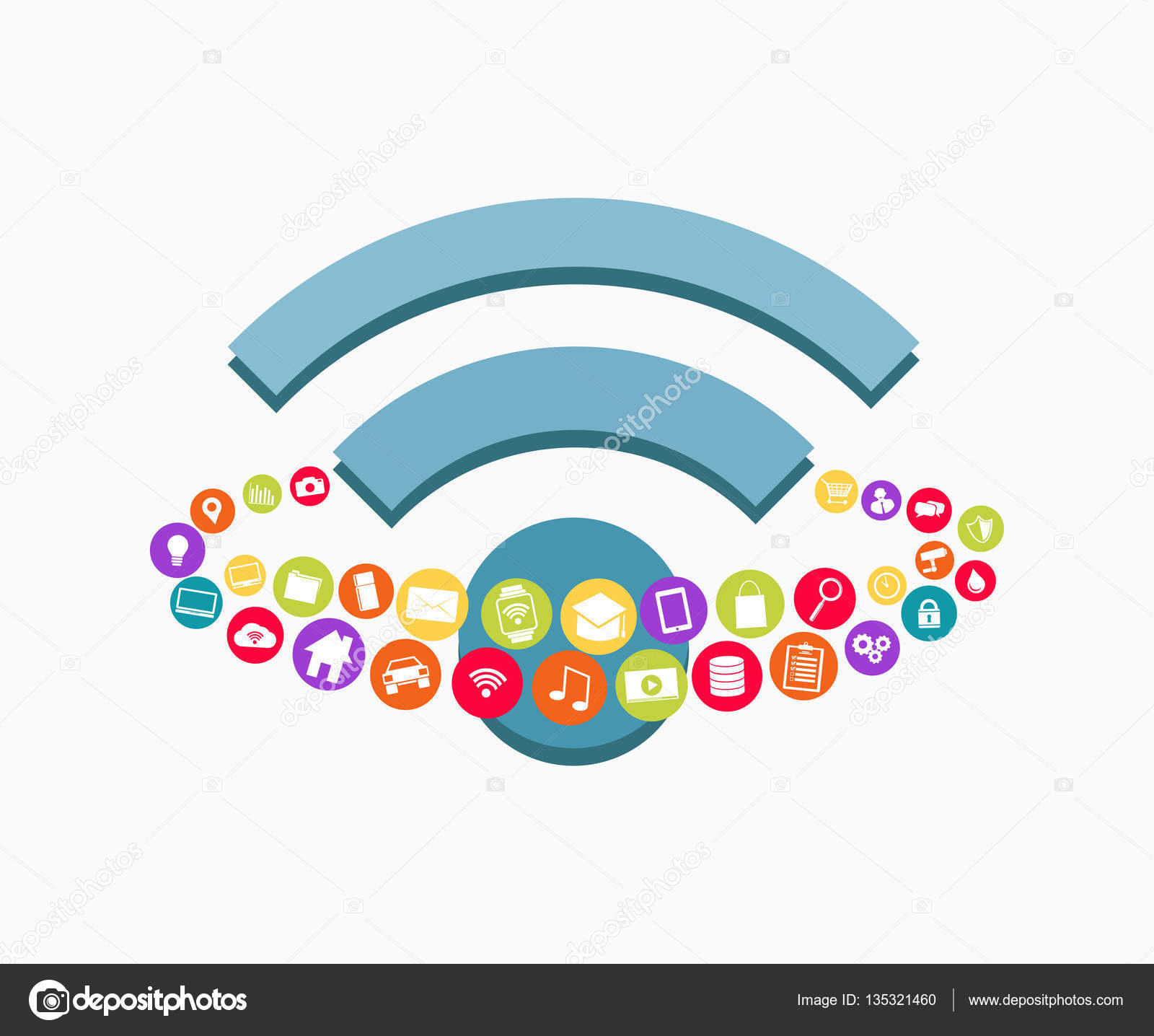 Wireless communication concept. Stock Vector Image by ©pratyaksa #135321460