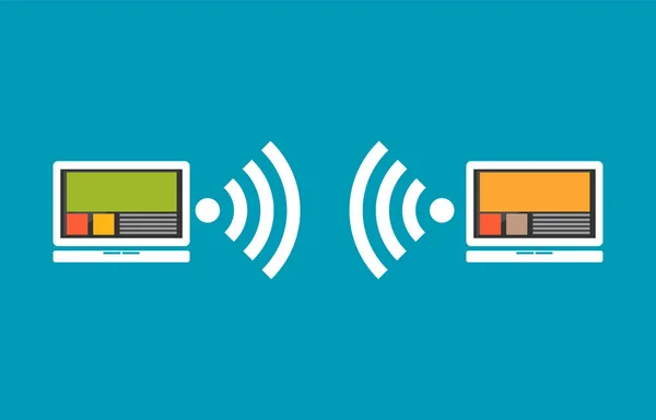 Wireless network connection concept. Wireless communication on devices ...